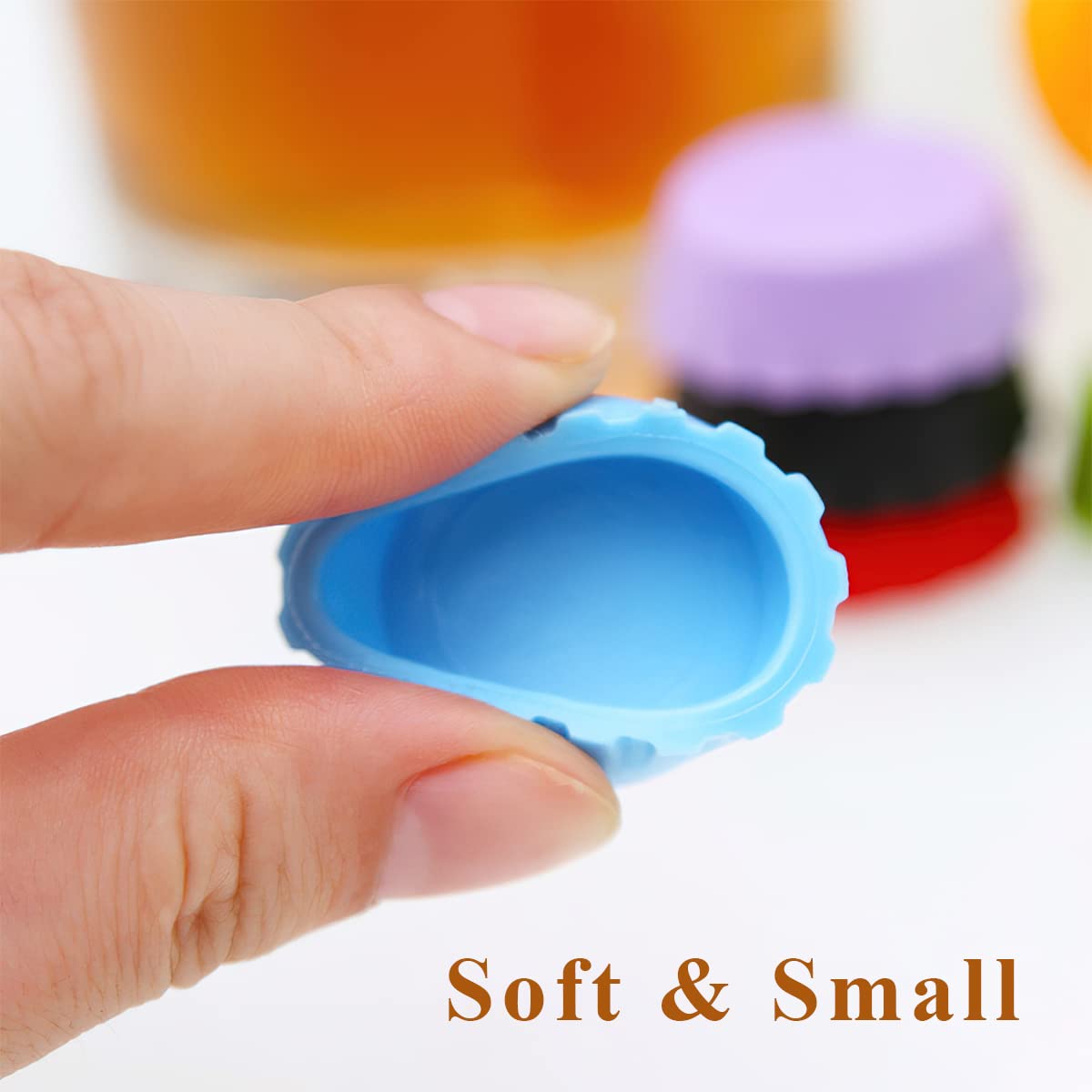 24 PCS Reusable Silicone Bottle Soda Caps, Sealed Beer Cap for Soft Drinks Vinegar Soy Sauce Bottle Cola Caps Wine Protective Stopper Home Kitchen Gadgets (Multi-color)
