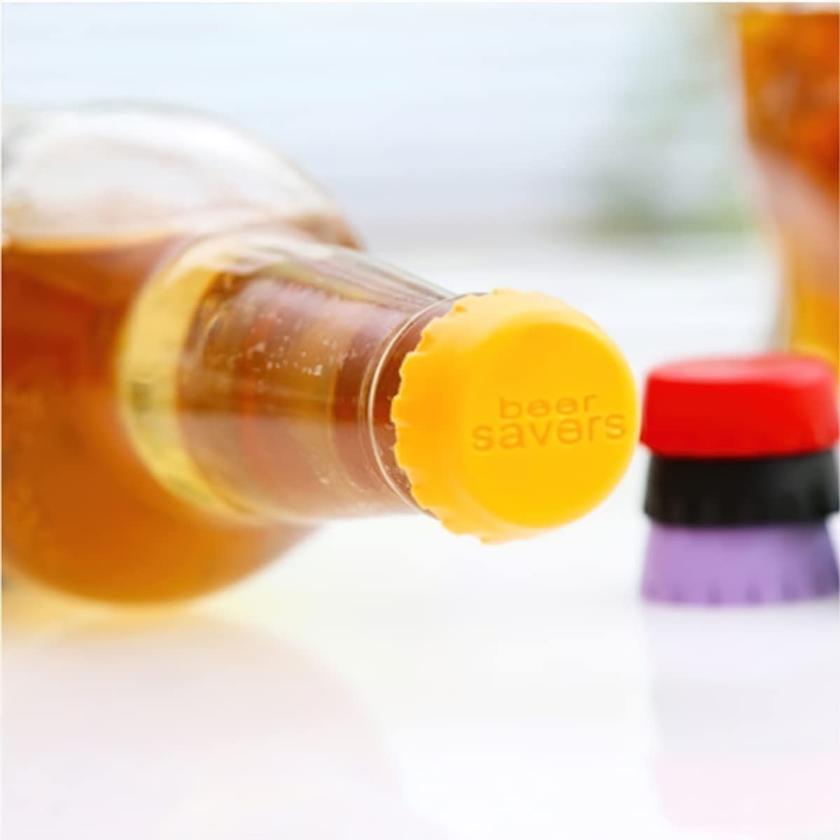 24 PCS Reusable Silicone Bottle Soda Caps, Sealed Beer Cap for Soft Drinks Vinegar Soy Sauce Bottle Cola Caps Wine Protective Stopper Home Kitchen Gadgets (Multi-color)