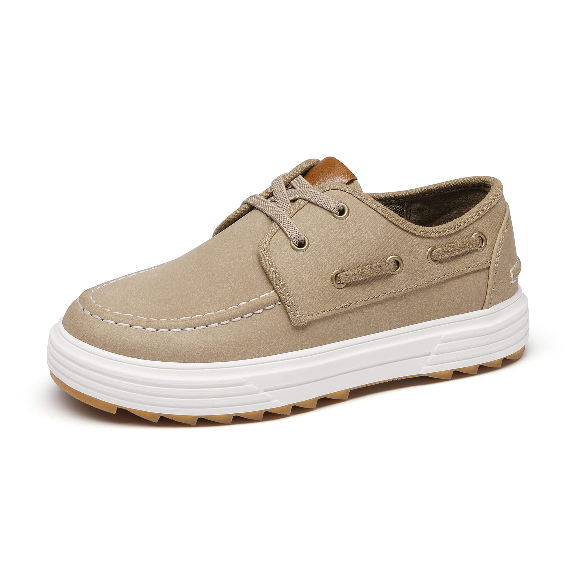 Bruno Marc Boy's Boat Shoes Slip on Loafers Dress Casual School Shoes,Size 1 Little Kid,Tan,SBLS2336K