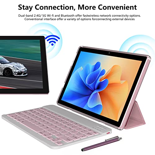 2 in 1 Tablet with Keyboard, 10 inch Android 11 Tablet, 6GB RAM+128GB ROM+1TB Expandable Tablet, 1.8GHz Quad-core Processor, 5G WiFi 6 BT 5.0 Tablets with Mouse| Case| Stylus, 1280*800 IPS Touchscreen