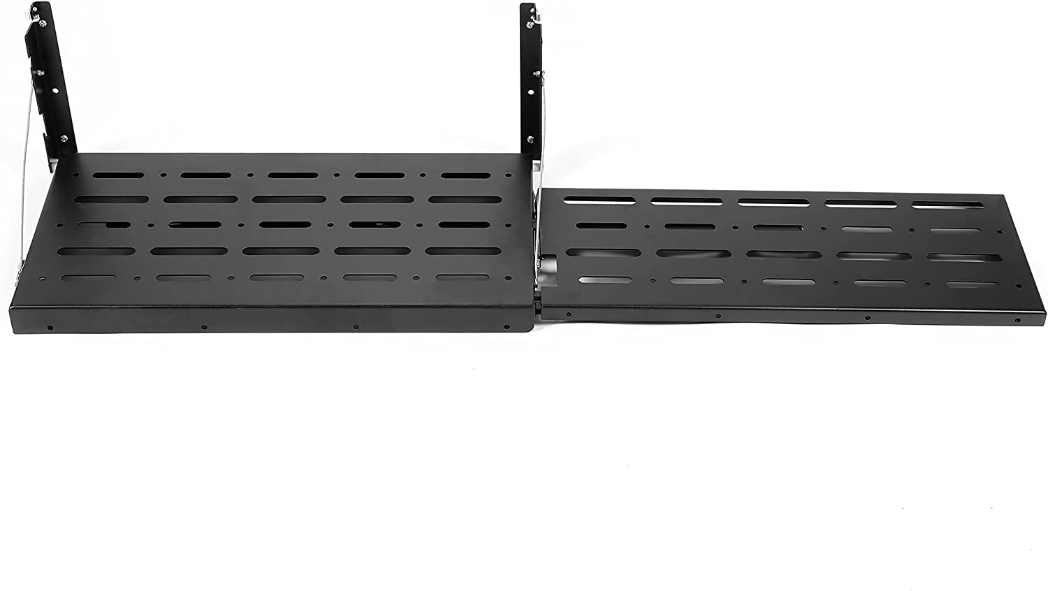 KUAFU Rear Foldable Door Tailgate Table Compatible with 2007-2018 Jeep Wrangler JK Luggage Storage Rack Cargo Carrier Shelf Black Steel Support up to 75lbs