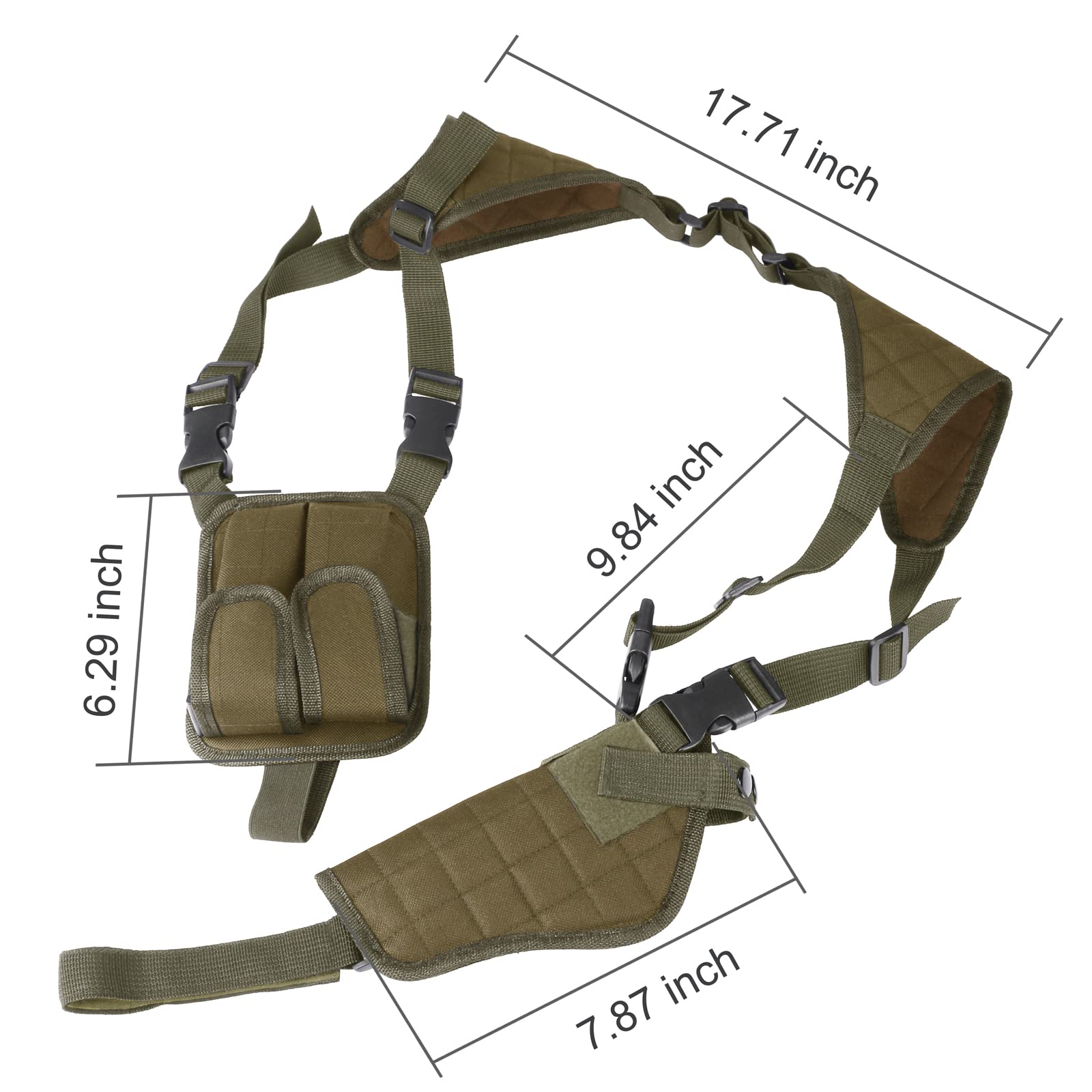 Shoulder Holster Xaegistac Airsoft Holsters General Vertical Gun Holster Adjustable for Most Kinds of Pistols (Khaki)