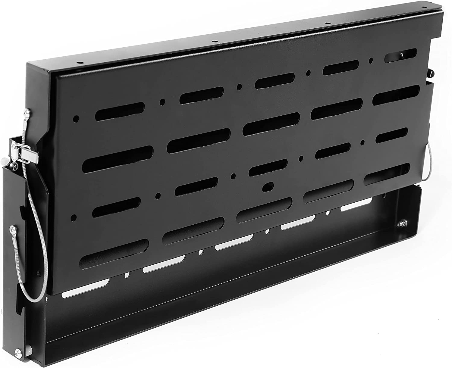 KUAFU Rear Foldable Door Tailgate Table Compatible with 2007-2018 Jeep Wrangler JK Luggage Storage Rack Cargo Carrier Shelf Black Steel Support up to 75lbs