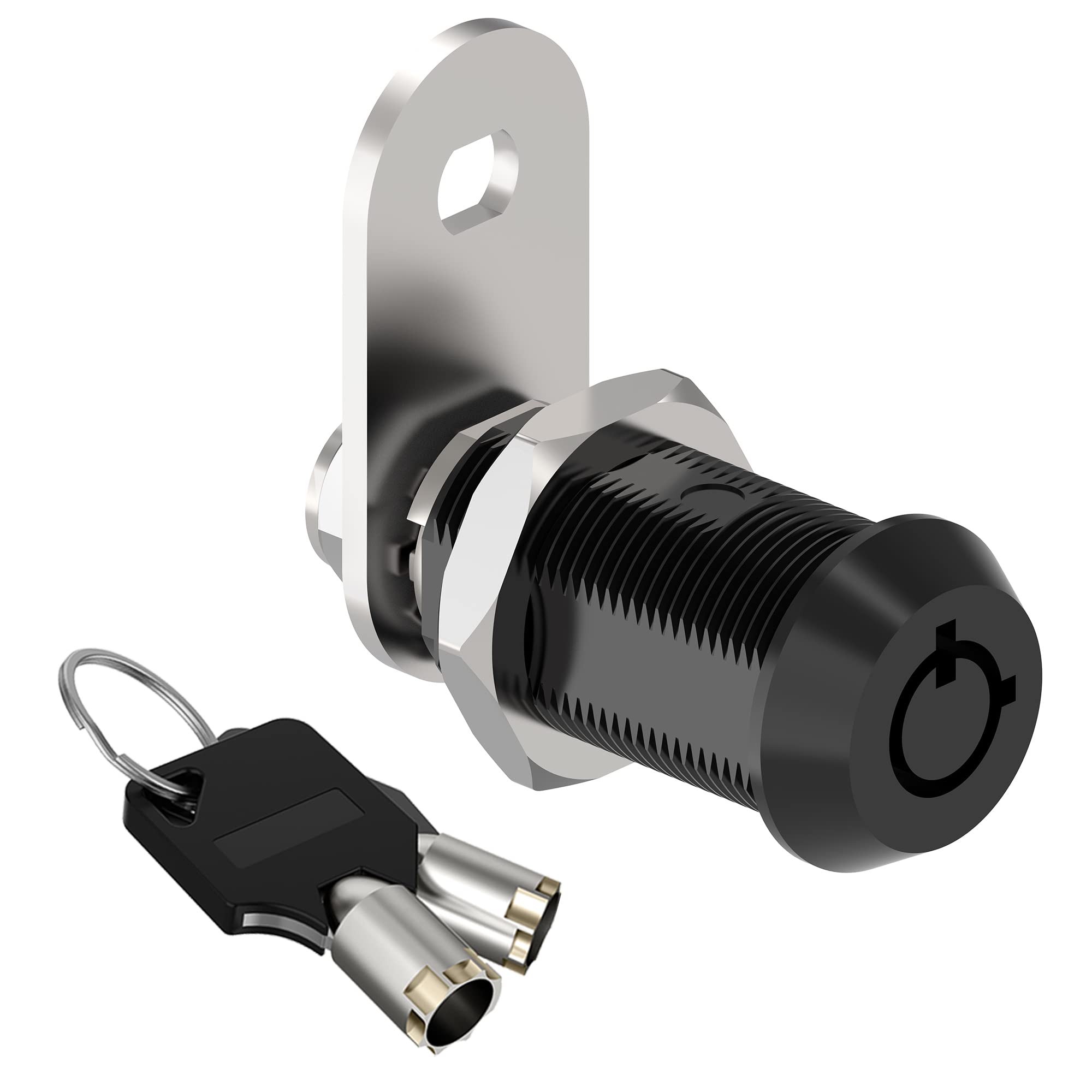 BOZXYE 1 Pack Cabinet Locks with Keys, 1-1/8" Tubular Cam Locks keyed Alike, RV Lock for Storage Door Cabinets Drawer Mail Box Tool Box Lock, Zinc Alloy