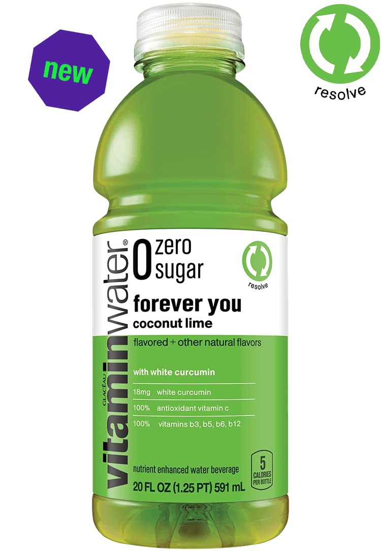 Vitamin Water ZERO Sugar - Forever You - Coconut Lime | 20 Fl Oz Bottles, Nutrient Enhanced Flavored Water w/Vitamins, Antioxidants, Electrolytes | Pack of 12