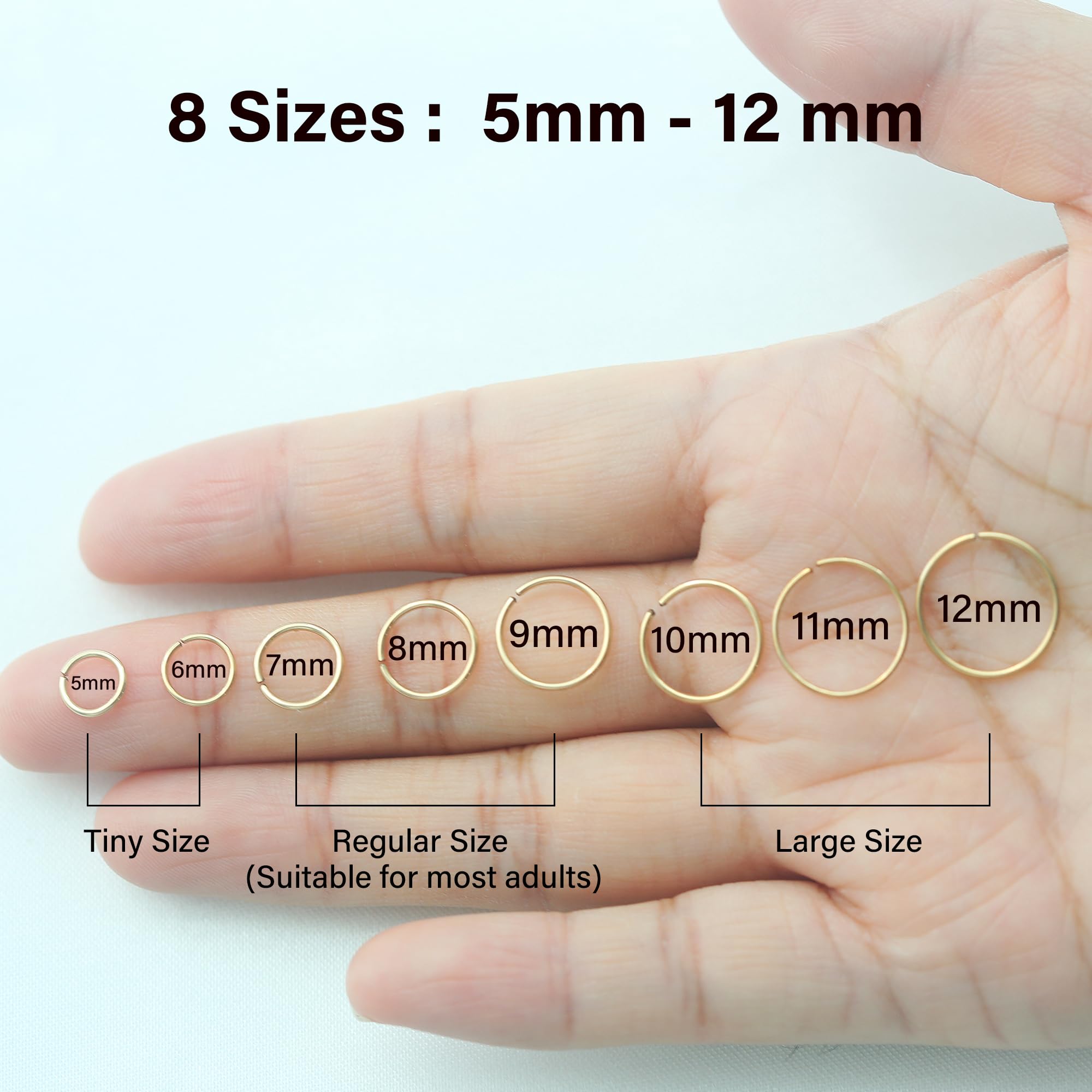 Thin Nose Rings Hoops for Women/Men,Tiny Small Silver Nose Rings 22g for Nose Piercings (1pc - 22 gauge - 7mm,925 Sterling Silver)