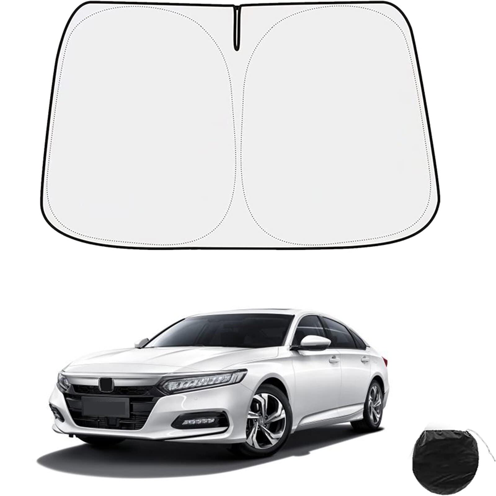 Jupetory Window Sunshade for Honda Accord 2018-2024 Windshield Sun Shade Visor Protector Blocks UV Rays- Foldable Front Sun Shield Protector