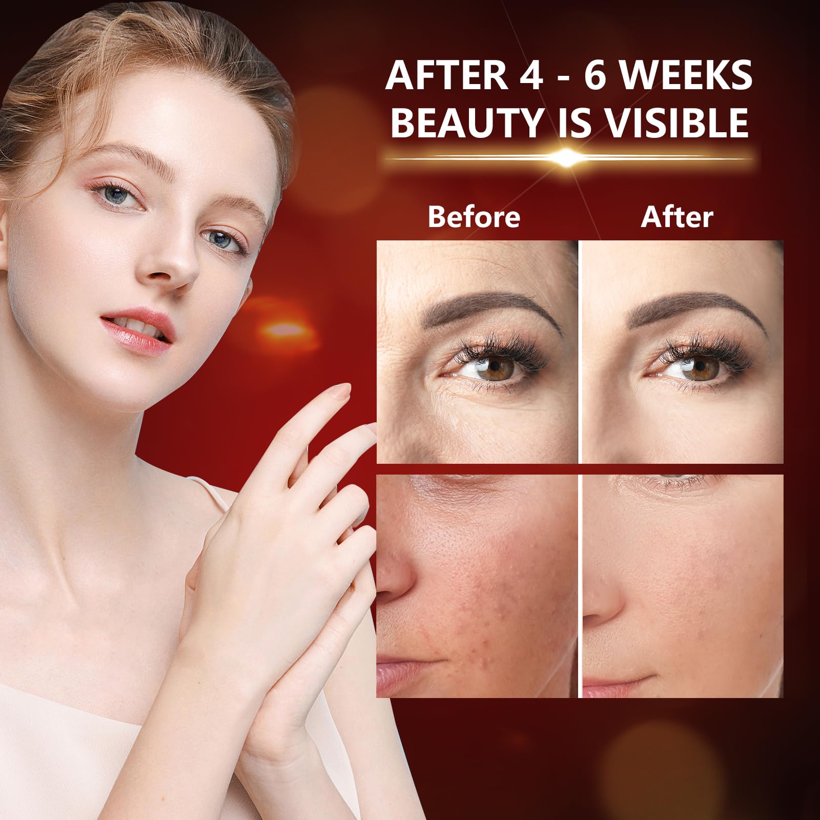 Upgrade Red Light Therapy for Face, 660nm & 850nm Near Infrared Light Therapy, LED Face Light Therapy for Home Skin Care