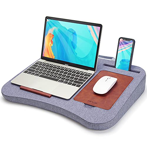Laptop Lap Desk, Lap Laptop Desk laptop Table Tray Stand Portable Laptop Bed Desk Computer Lap Desk Laptop Desk for Bed Sofa Laptop Table W/ Cushion Mouse Pad Storage Holder for Work, Write, Read, Eat