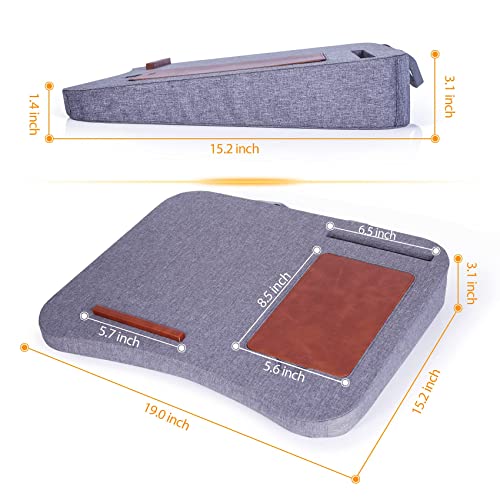 Laptop Lap Desk, Lap Laptop Desk laptop Table Tray Stand Portable Laptop Bed Desk Computer Lap Desk Laptop Desk for Bed Sofa Laptop Table W/ Cushion Mouse Pad Storage Holder for Work, Write, Read, Eat
