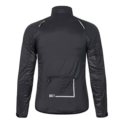 Santic Cycling Windbreaker Bike Outdoor Skinsuit Jacket Sun Protection Riding Equipment UPF50+,Black,Size S