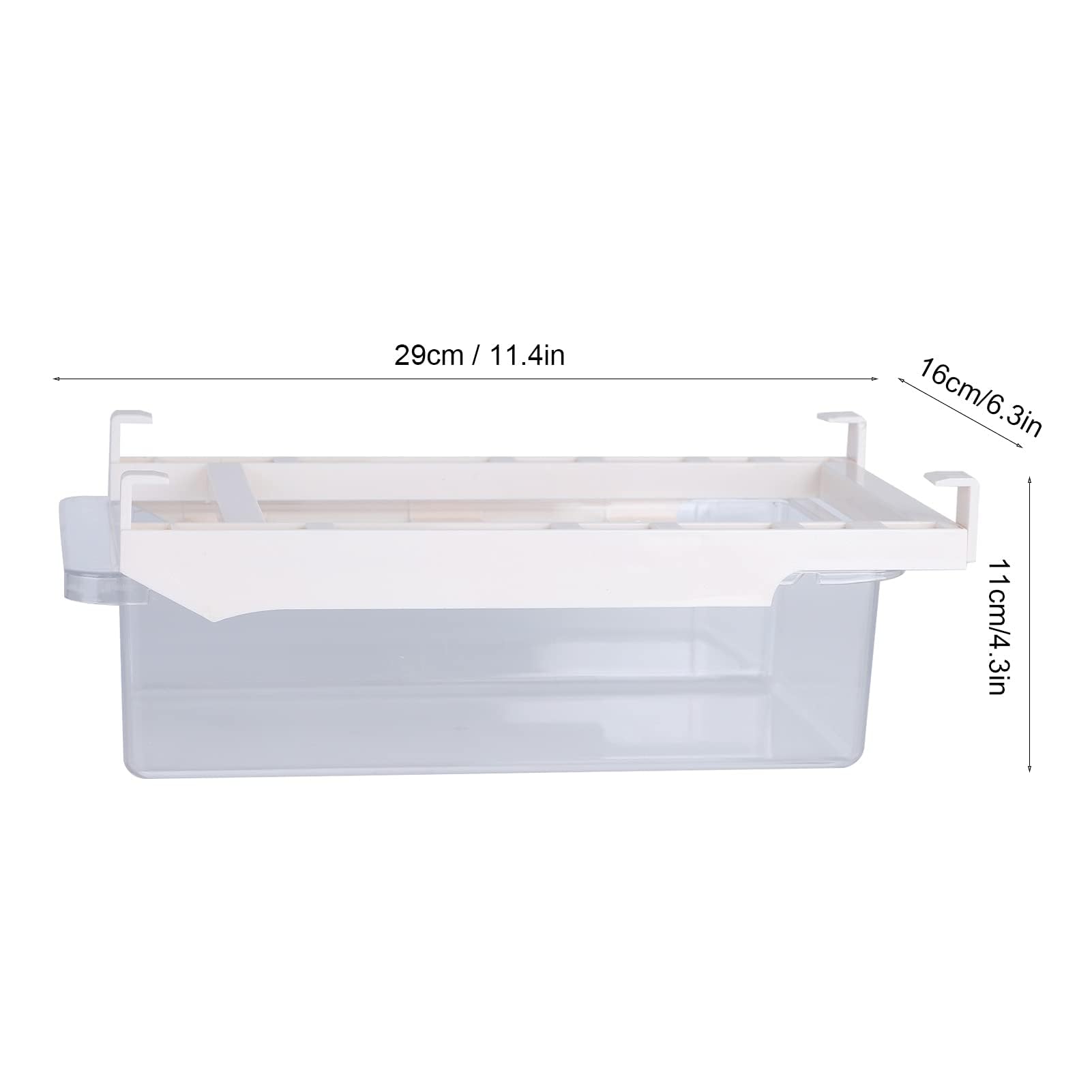 Fridge Drawer Organizer, Refrigerator Organizer Bins Pull Out Shelf Storage Transparent Organizer Fridge Shelf Holder Storage Box for Egg Fruit Vegetable Seafood Meat for Fridge Shelf Under