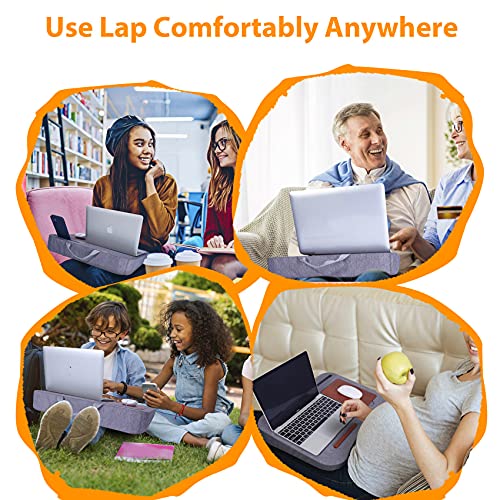Laptop Lap Desk, Lap Laptop Desk laptop Table Tray Stand Portable Laptop Bed Desk Computer Lap Desk Laptop Desk for Bed Sofa Laptop Table W/ Cushion Mouse Pad Storage Holder for Work, Write, Read, Eat