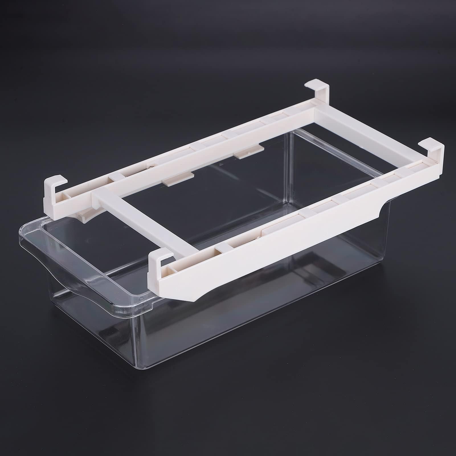 Fridge Drawer Organizer, Refrigerator Organizer Bins Pull Out Shelf Storage Transparent Organizer Fridge Shelf Holder Storage Box for Egg Fruit Vegetable Seafood Meat for Fridge Shelf Under