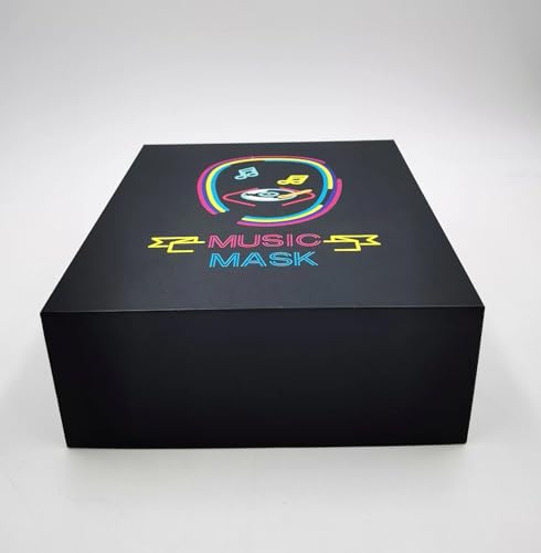 Kid Led Mask with Music Gesture Sensing Transforming Face,Light Up Luminous Digital Glow Masks for Halloween Christmas Birthday Party
