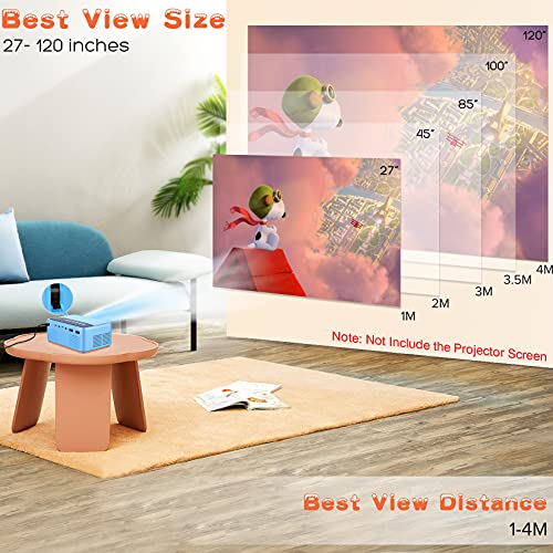 Mini Video Projector for Cartoon, Portable Outdoor Movie Projector for Kids Gifts, XOPPOX Small Home Theater Projector for Phone with HDMI USB AV Interfaces
