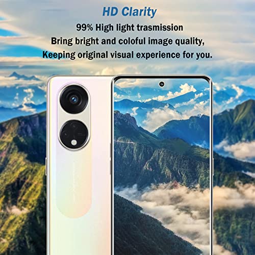 Natbok 2 Pack for OPPO Reno 8T 5G Screen Protector,9H Tempered Glass Film,HD Clear Scratch Resistant,Case Friendly Bubble-Free Easy Installation for OPPO Reno 8T 5G Glass Screen Protector