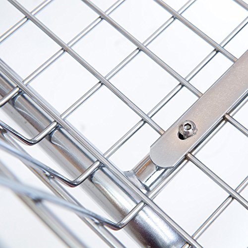Coin Laundry Cart, CART&SUPPLY [Heavy Duty][Rolling Cart] Laundry Cart with Double Pole Rack [Chrome]
