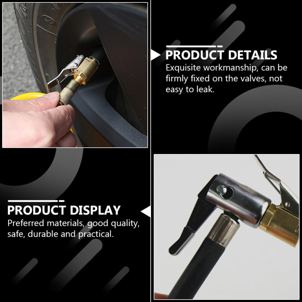 Locking Air Chuck, 6pcs Car Inflatable Chuck Car Compressor Air Pump for Inflatables Tire Inflator Air Pump Thread Nozzle Tire Connector Tire Air Chuck Open End Car Accesories