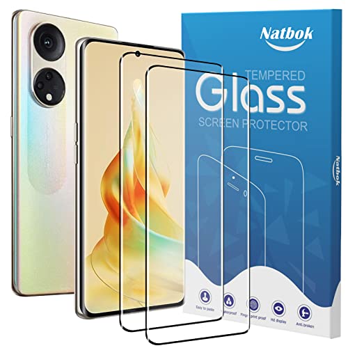 Natbok 2 Pack for OPPO Reno 8T 5G Screen Protector,9H Tempered Glass Film,HD Clear Scratch Resistant,Case Friendly Bubble-Free Easy Installation for OPPO Reno 8T 5G Glass Screen Protector