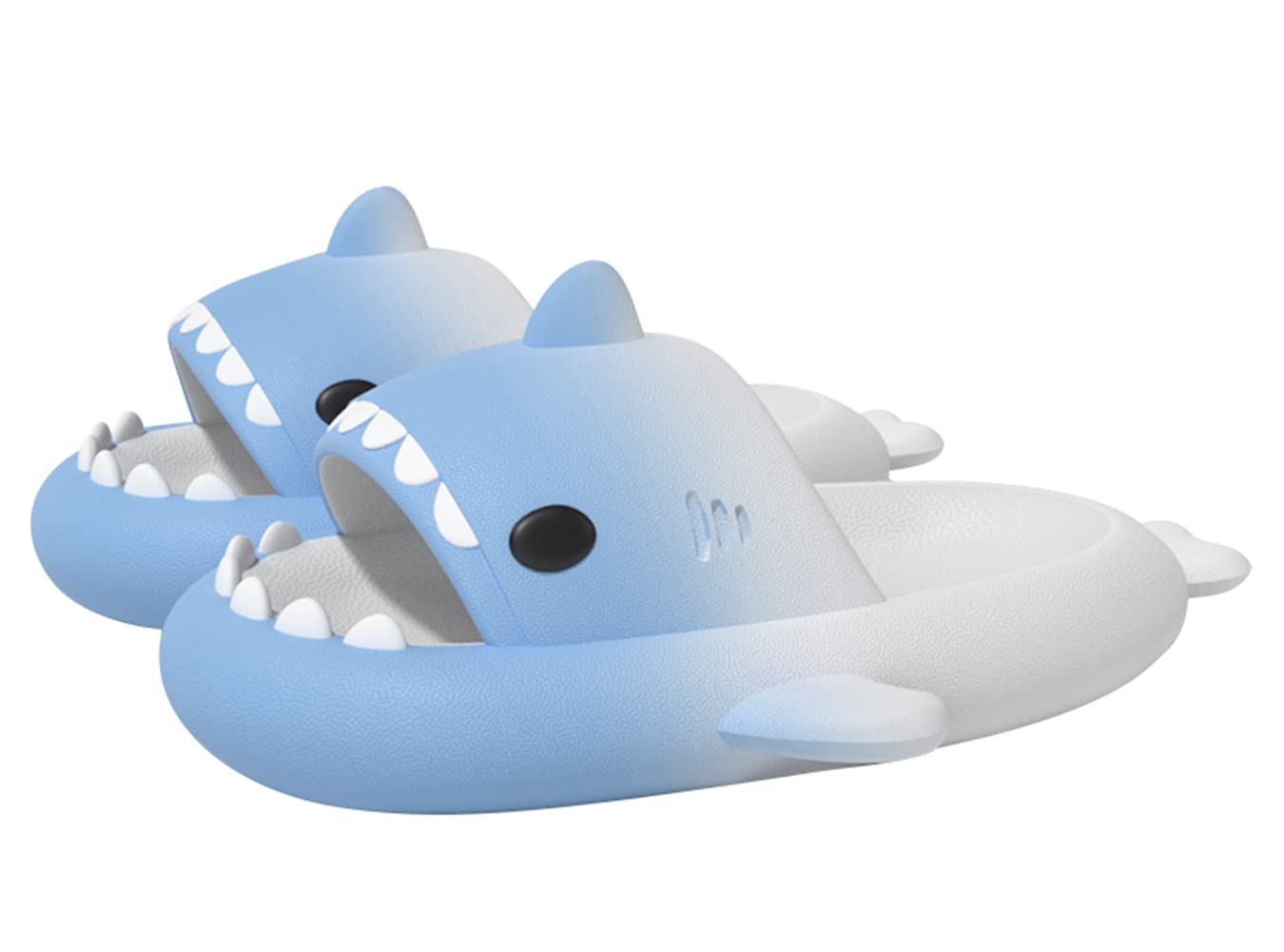 XPKWS Shark Slides for Women and Men Unisex Cloud Slippers Adult Novelty Beach Sandals with Thick Sole (JB-BW,7.5-8 Women/6.5-7 Men,3839)