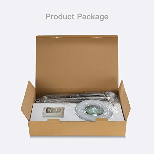 Gynnx Magnifying Lamp with Clamp, Dimmable 10X Magnifier, LED 4200 Lumens,5 Inches Magnifier Glass, Adjustable Stainless Steel Lamp Arm for Reading,Craft,Knitting,Desktop Office Workbench MY2(Green)