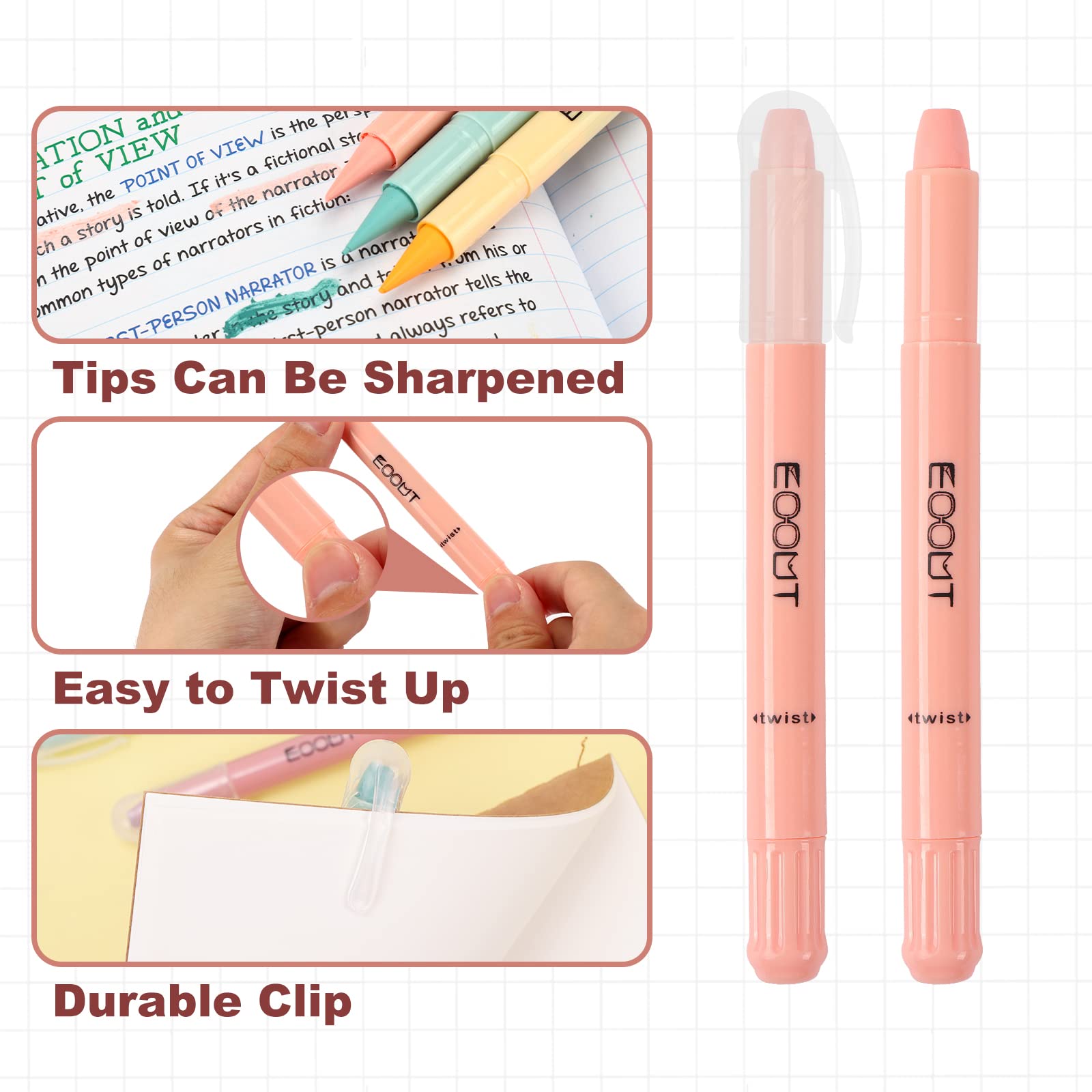EOOUT Bible Highlighters and Pens No Bleed, 10 Pack Gel Highlighters with Assorted Cute Colors, Extra Smooth, Aesthetic Bible Study Journaling School Supplies, Bible