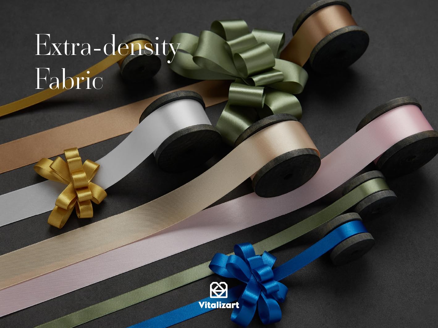 Vitalizart Satin Ribbon 3/8 Inch Double Faced Silk Like Thin Ribbon for Gift Wrapping Bouquet Hair Wedding Christmas Decoration 30 Yards