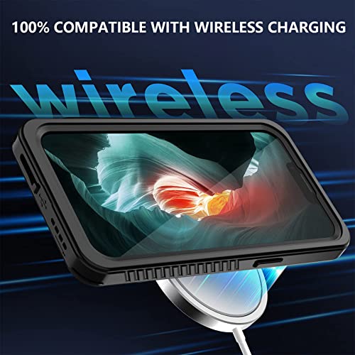 ANTSHARE for iPhone 13 Pro Max Case Waterproof, iPhone 13 Pro Max Phone Case with Built-in Lens & Screen Protector [Real 360] [IP68 Underwater] [Dropproof] Clear Case for iPhone 13 Pro Max 6.7’’,Black
