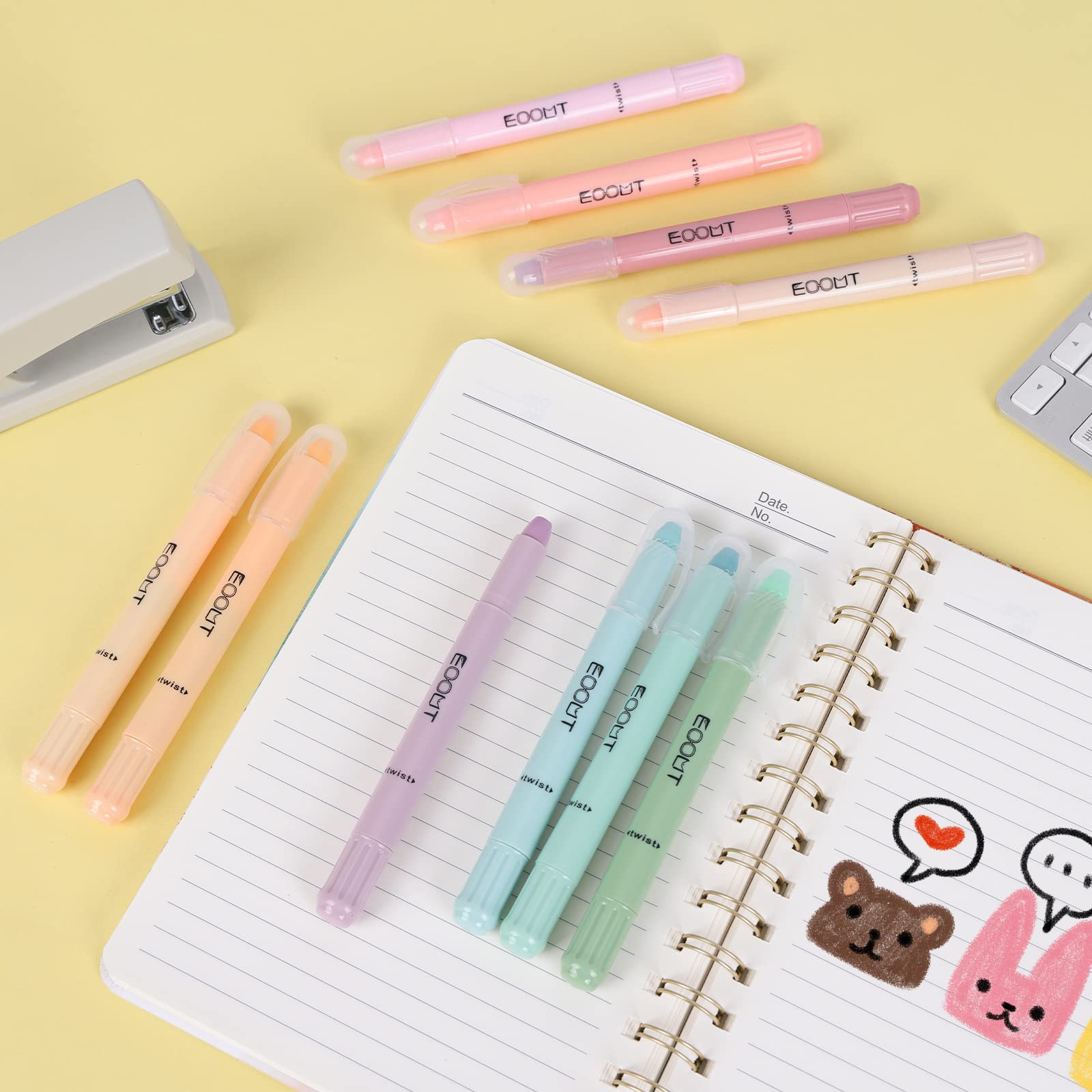 EOOUT Bible Highlighters and Pens No Bleed, 10 Pack Gel Highlighters with Assorted Cute Colors, Extra Smooth, Aesthetic Bible Study Journaling School Supplies, Bible