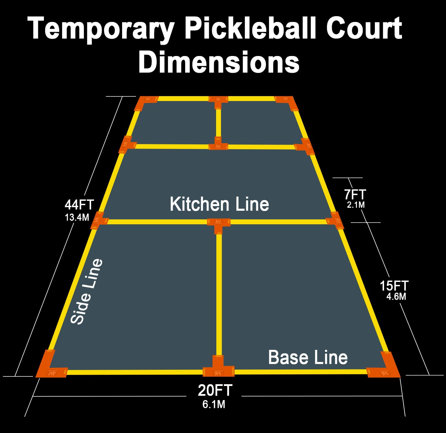 Hoverphenix Pickle Ball Court Marking Kit, Portable Temporary Pickle Ball Lines Come with Gift Box, Tape and Storage Bag for Outdoor or Indoor Court, No Measuring Needed