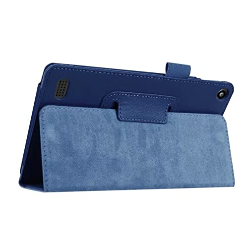 ZZOUGYY Tablet Cover for Amazon Kindle Fire 7 5th Generation(Model:SV98LN,2015 Release),Ultra Slim Folio Stand Lightweight Leather Case for Kindle Fire HD7 5th Gen 7" (Li-Dark Blue)