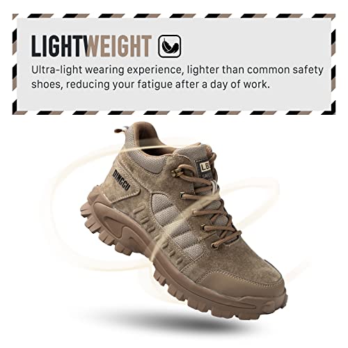 Koiule Steel Toe Shoes for Men Women Work Construction Boots Indestructible Steel Toe Work Safety Boots for Men Composite Toe boots,botas de trabajo para hombre Brown38