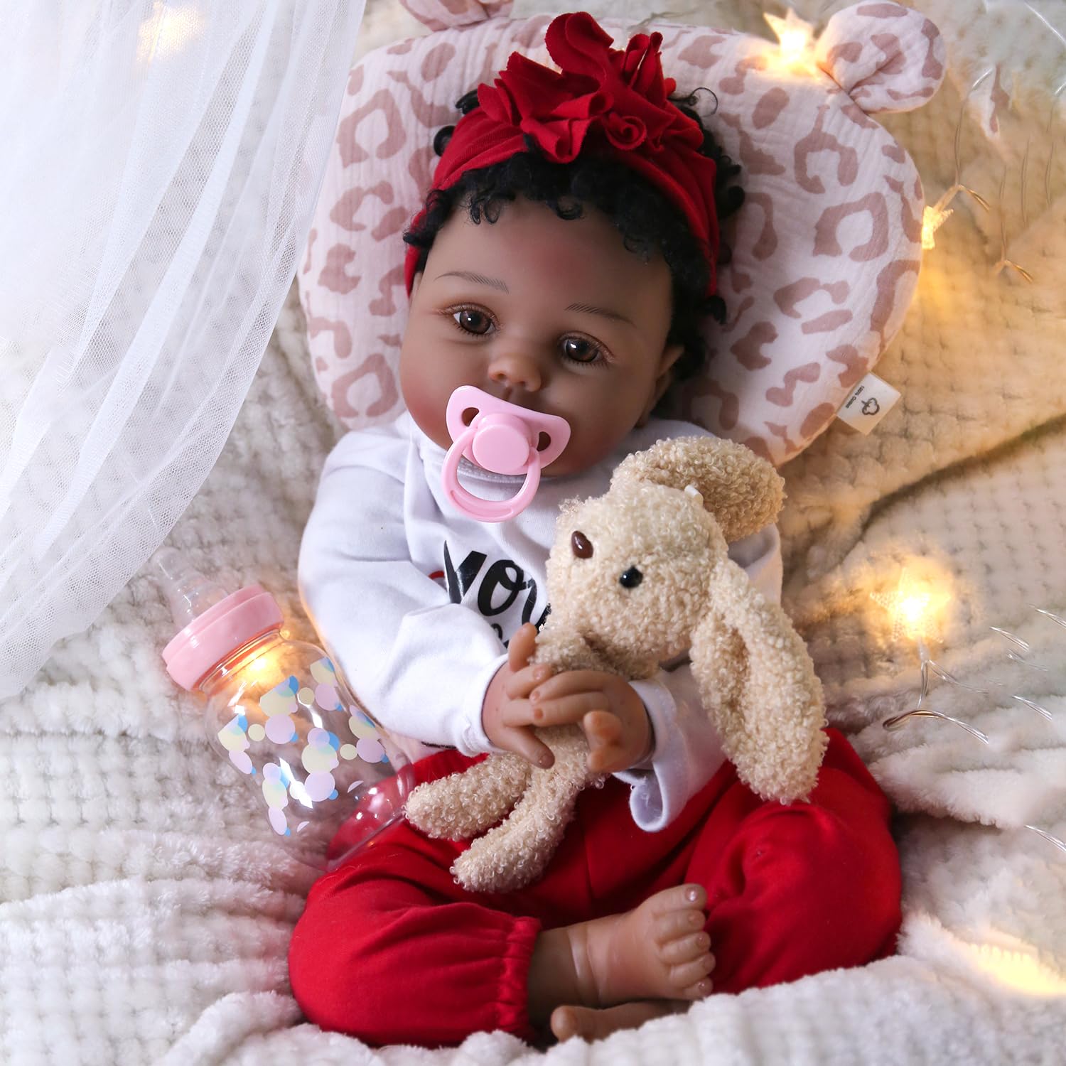 CHAREX Reborn Baby Dolls - Black, 22 inches Newborn African American Realistic Lifelike Baby Dolls for Kids Age 3+