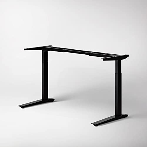 Jarvis Fully Standing Desk Frame Only - Supports Tops from 44" to 82" Wide and 27" to 36" Deep - Electric Adjustable Desk Height from 24.5" to 50" with Memory Preset Controller (Black Frame)
