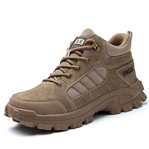 Koiule Steel Toe Shoes for Men Women Work Construction Boots Indestructible Steel Toe Work Safety Boots for Men Composite Toe boots,botas de trabajo para hombre Brown38