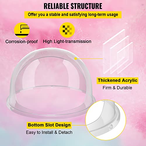 VEVOR 21 Inch Commercial Cotton Candy Machine Cover, Medium, Transparent