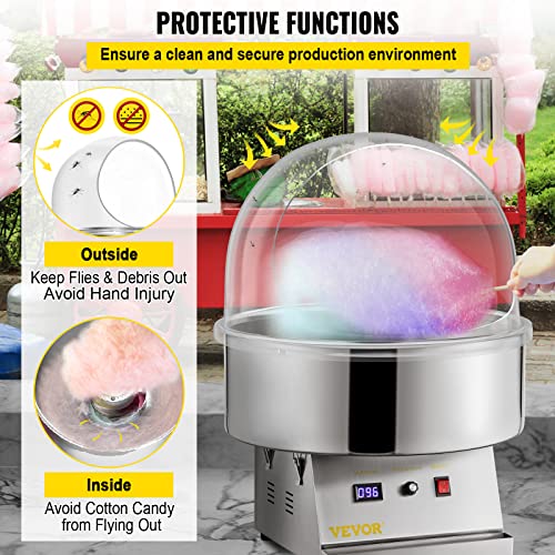 VEVOR 21 Inch Commercial Cotton Candy Machine Cover, Medium, Transparent