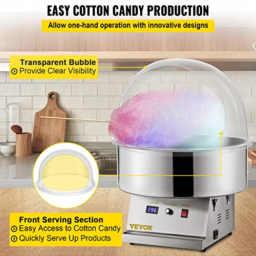 VEVOR 21 Inch Commercial Cotton Candy Machine Cover, Medium, Transparent