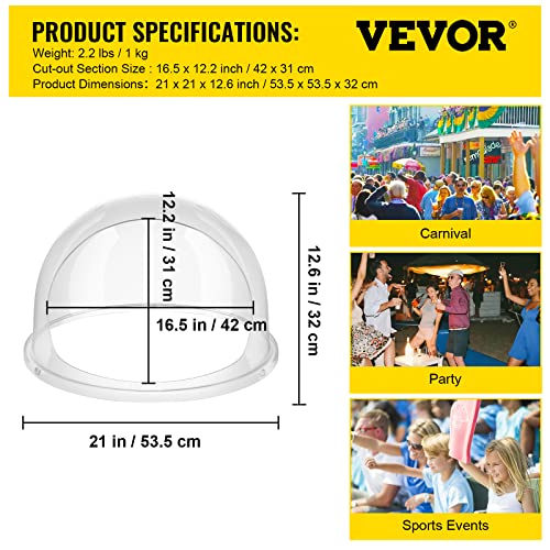 VEVOR 21 Inch Commercial Cotton Candy Machine Cover, Medium, Transparent