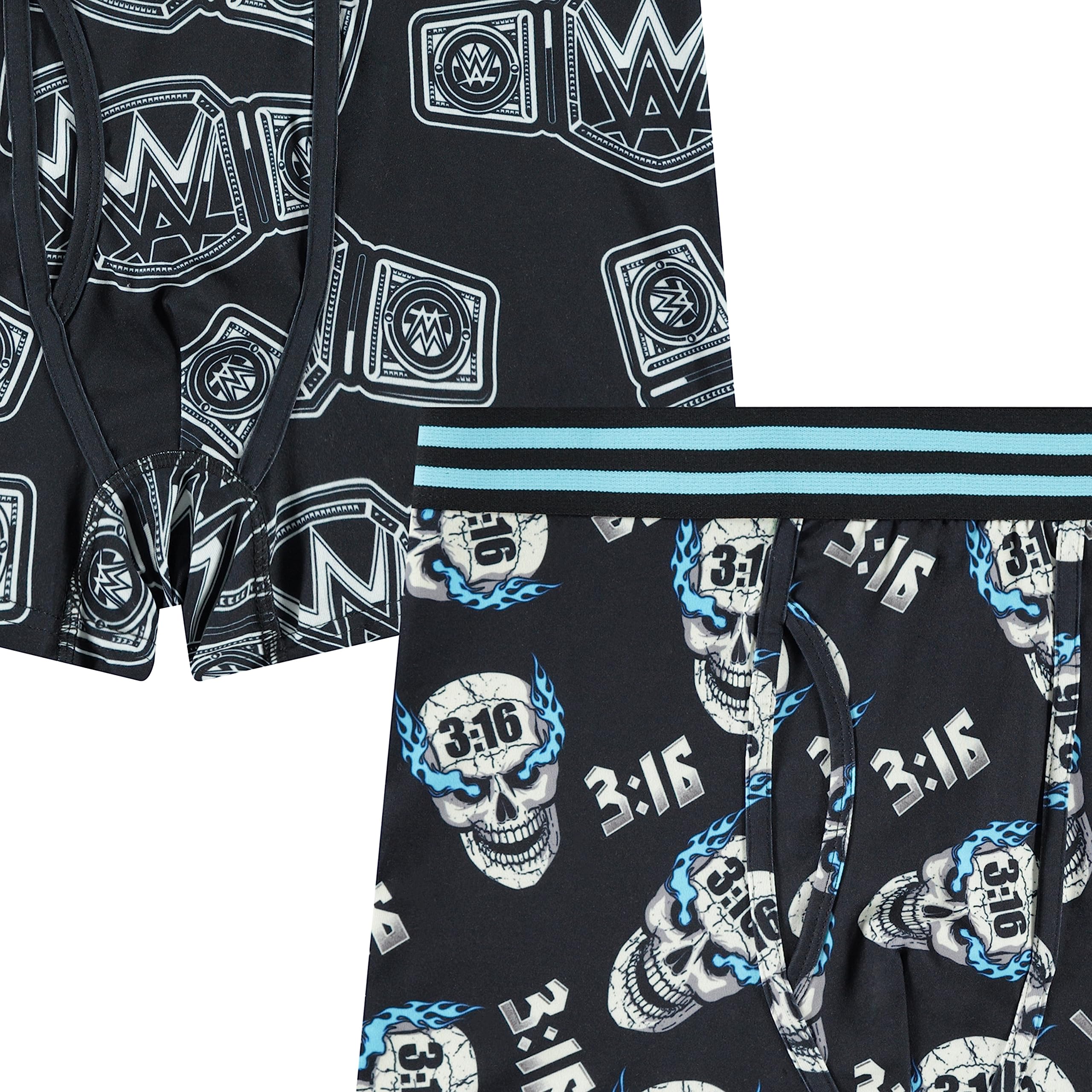 WWE Superstars Mens Boxer Briefs - John Cena, Undertaker, Roman Reigns, The Rock, Stone Cold, Hulk Hogan - Mens 2 Pack Boxer Briefs Underwear (Multi, Medium)
