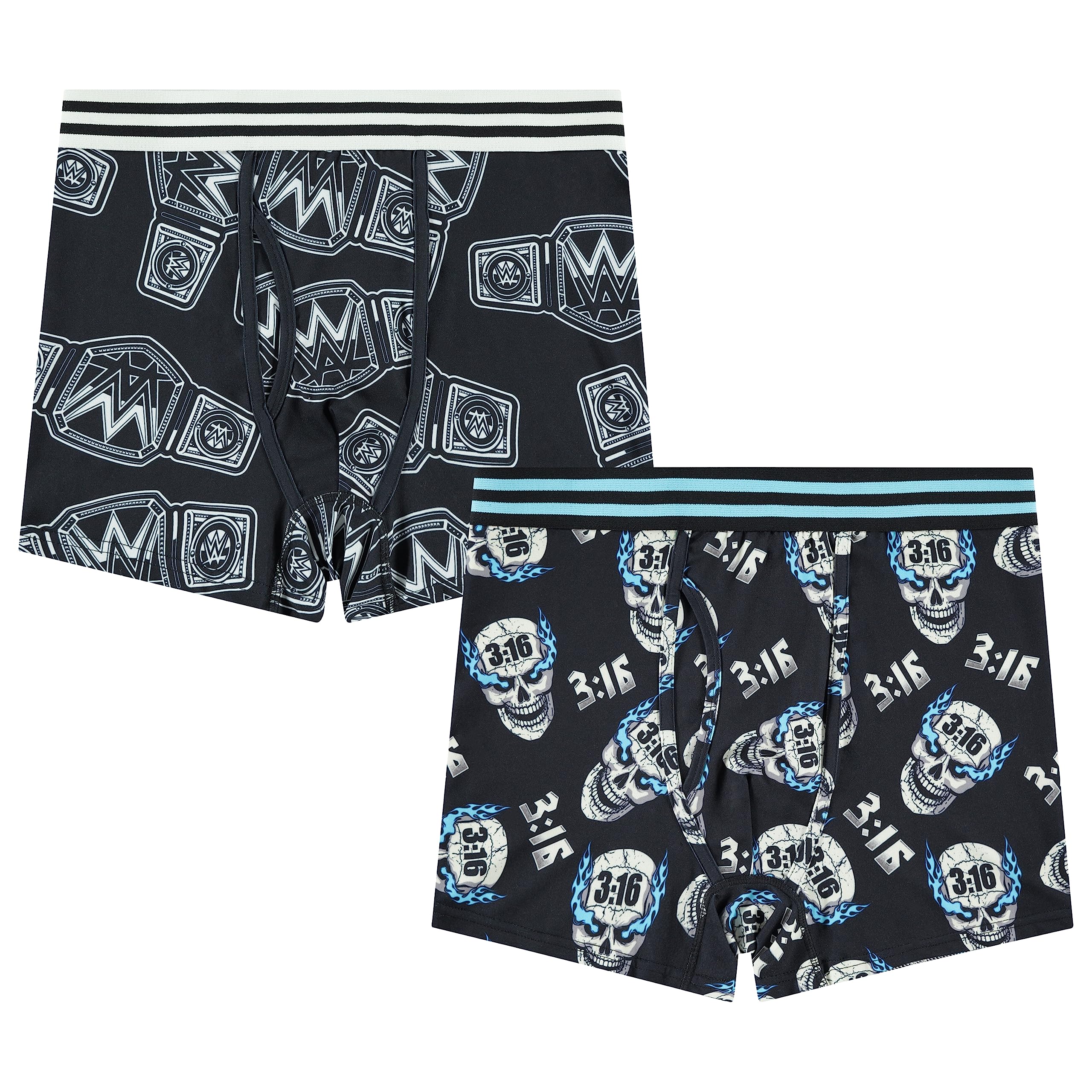 WWE Superstars Mens Boxer Briefs - John Cena, Undertaker, Roman Reigns, The Rock, Stone Cold, Hulk Hogan - Mens 2 Pack Boxer Briefs Underwear (Multi, Medium)