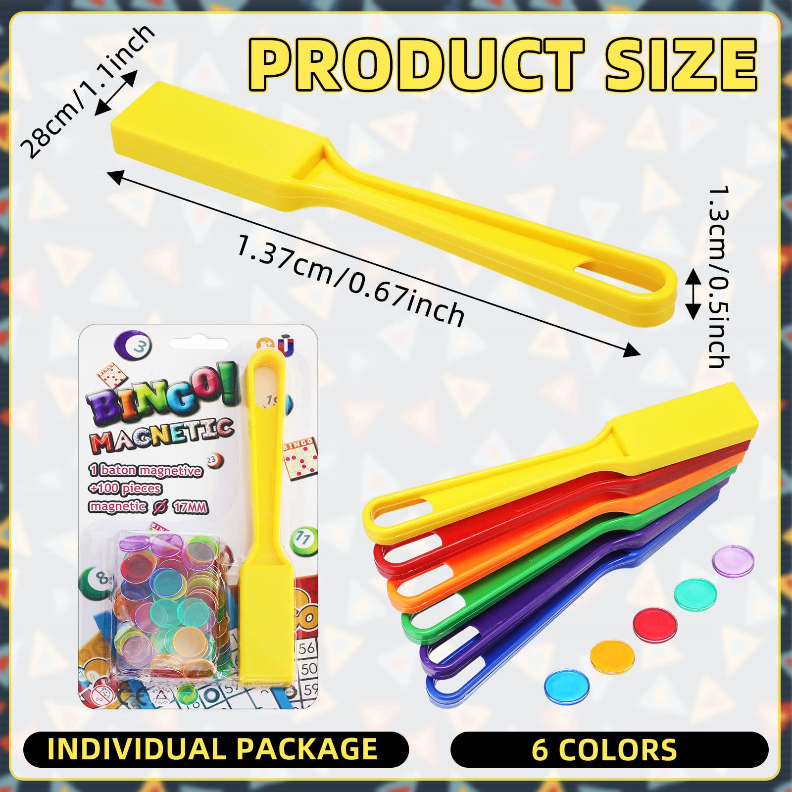 Sratte Magnetic Bingo Chips with Wand Bulk for Bingo Games 3000 Bingo Chips 30 Magnet Wand for Large Group Family Game, Sensory Bins, Counting and Sorting, Science and Educational Activities for Kids