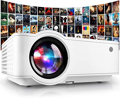Mini Projector, 7500 Lux 210" Projector 1080P Supported Display with 52000 Hrs Portable LED Movie Projector Compatible with Phone Computer Laptop USB HDMI VGA-Home Office Outdoor Entertainment