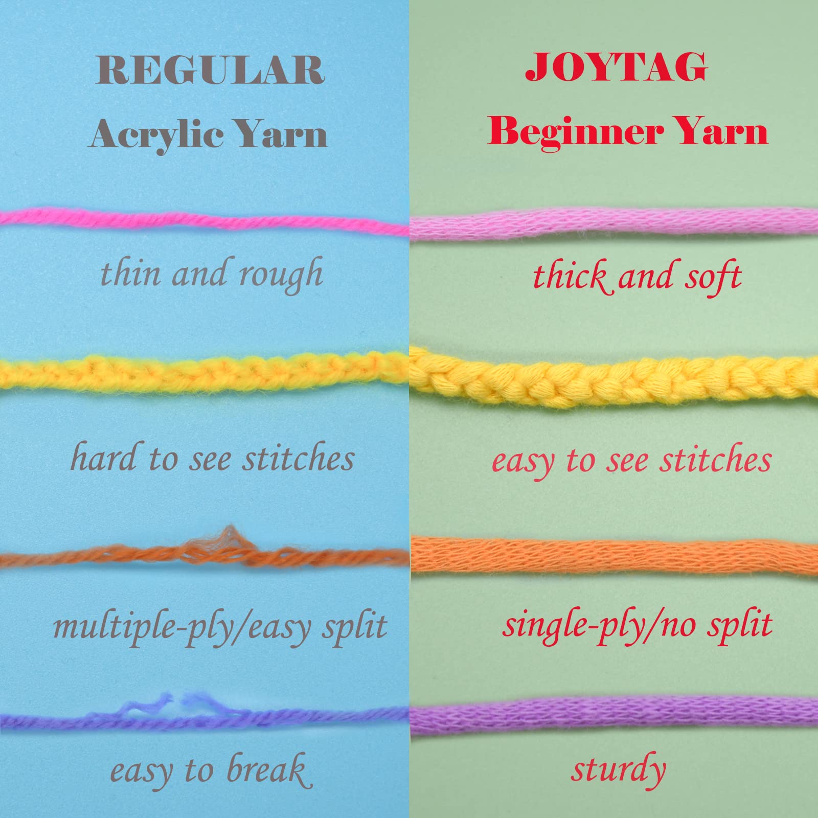 Yarn for Crocheting and Knitting Cotton Crochet Knitting Yarn for Beginners with Easy-to-See Stitches Cotton-Nylon Blend Easy Yarn for Beginners Crochet Kit(3x50g)-(Purple+White+Blue)