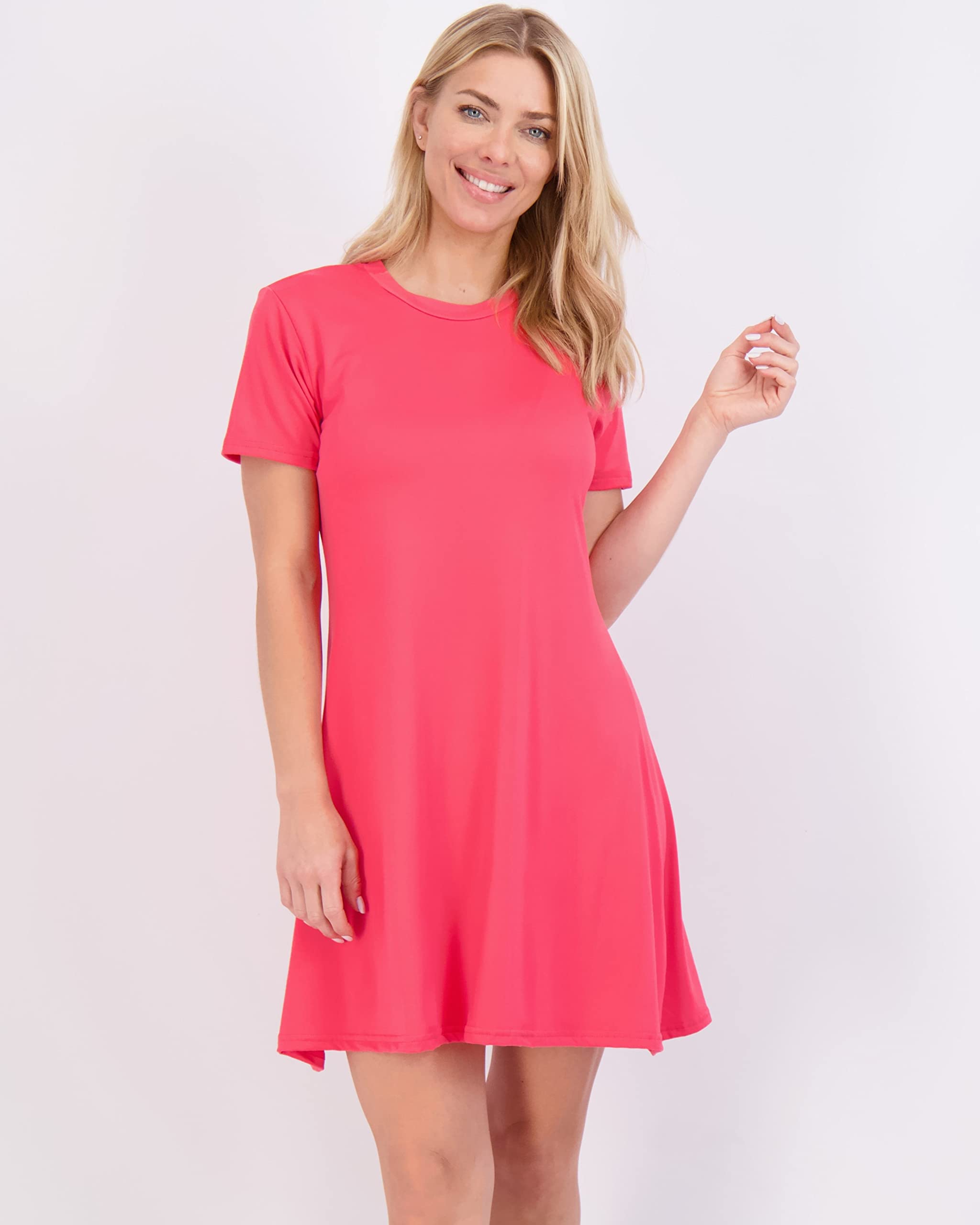 Real Essentials 3 Pack: Womens Shirt Dress Summer Dresses 2023 for Women Spring Maxi Midi Short Sleeve Tshirt T Shirt Casual T-Shirt Sundress Formal Flowy Cute Date Night Business Tee - Set 1, XL