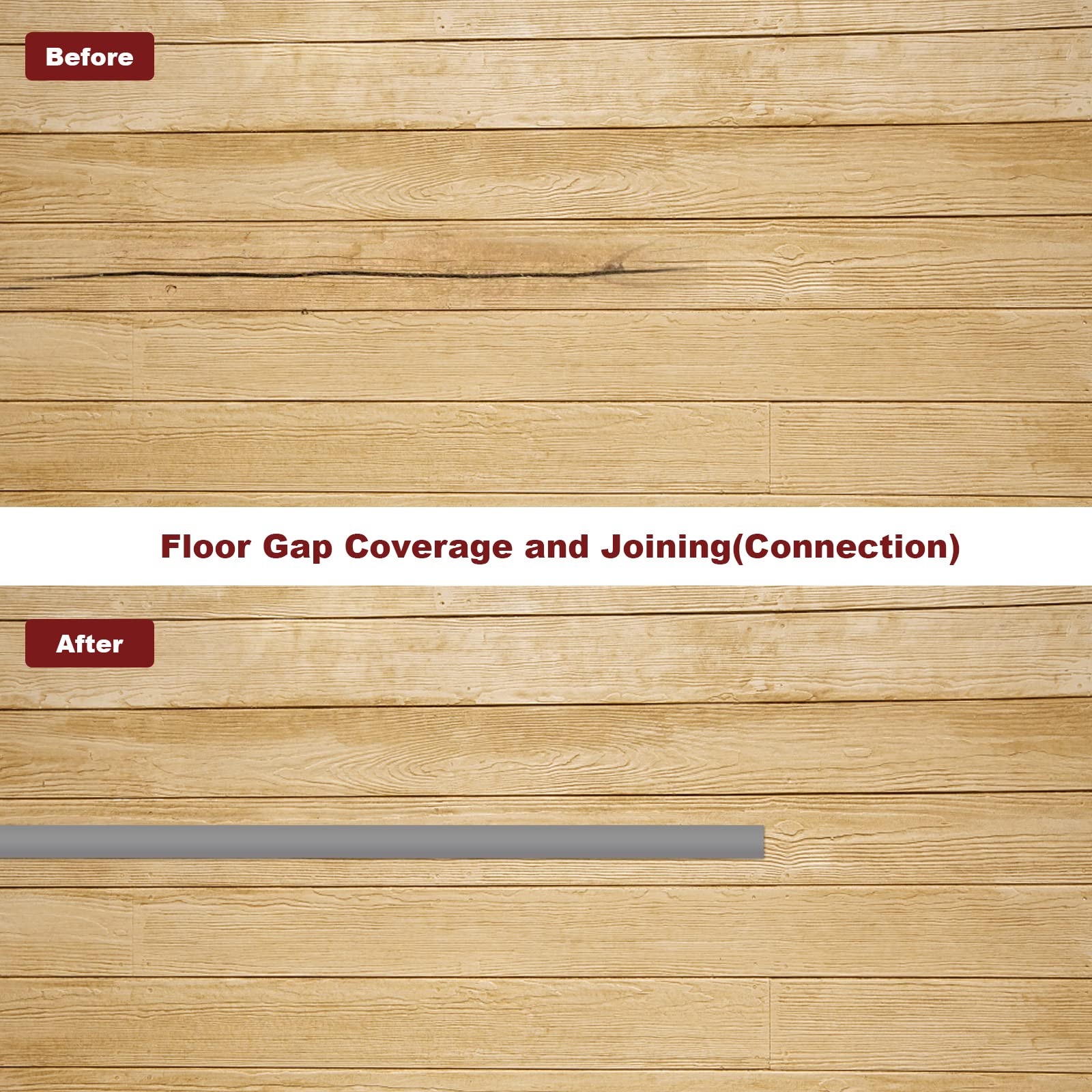 Floor Transition Strip Floor Cover Strips 1.96" Wide Self Adhesive Flooring Transitions Laminate Floor Strip Vinyl Floor Flat Divider Strip (3.28 FT, Gray)