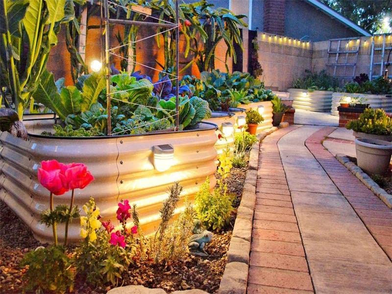Vego garden Solar Garden Lights with Auto Sensors Magnetize Securely to Beds, IPX4 Waterproof Outdoor LED Light for Patio & Yard 8 Pack