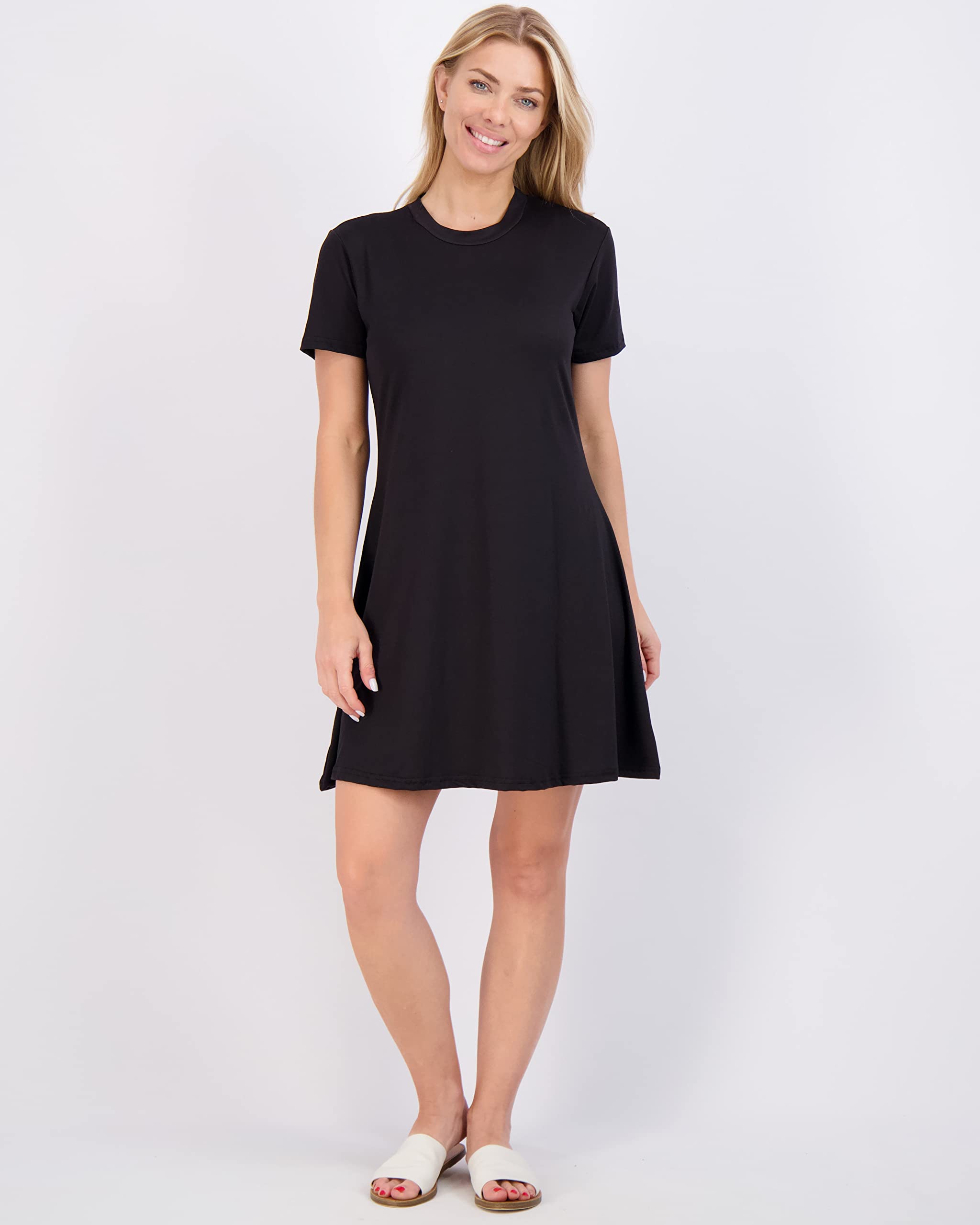 Real Essentials 3 Pack: Womens Shirt Dress Summer Dresses 2023 for Women Spring Maxi Midi Short Sleeve Tshirt T Shirt Casual T-Shirt Sundress Formal Flowy Cute Date Night Business Tee - Set 1, XL