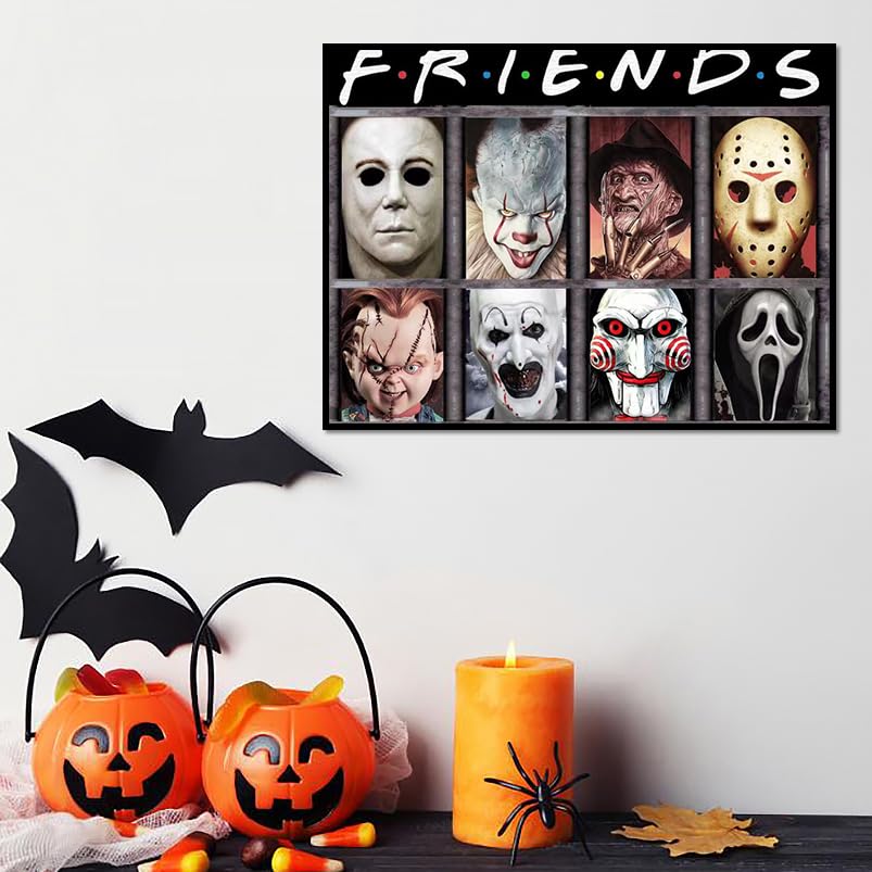 Halloween Diamond Painting Kits for Adults,Horror Theme Diamond Art Kits, 5D DIY Full Drill Diamond Dots Paintings with Diamonds Gem Art and Crafts for Home Wall Decor-12X16inch